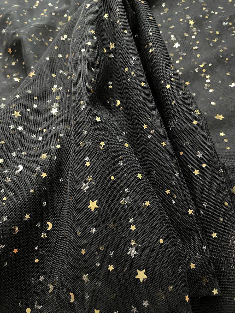 Black Stars and Moon Sequins Tulle – Tulletastic LLC